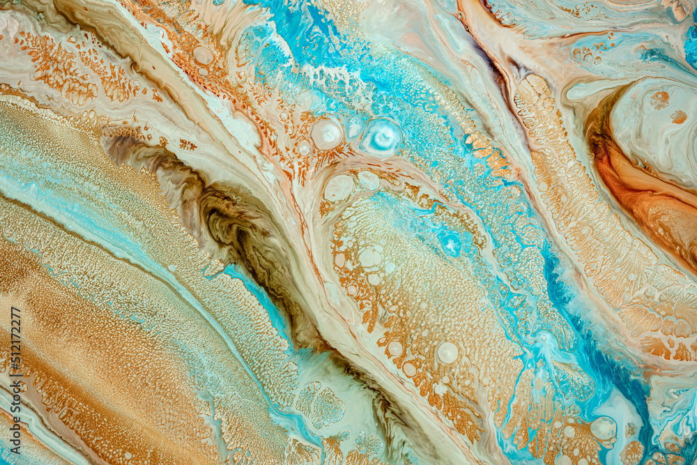 Smooth acrylic texture with a blend of flowing paint colors. Colorful ...