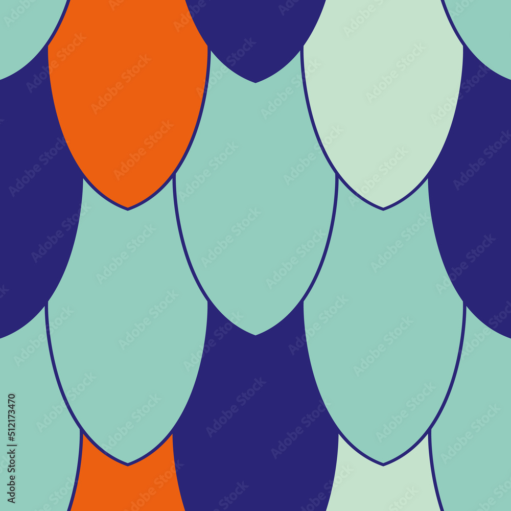 Pointy scale vector seamless pattern background.Tropical color indigo ...