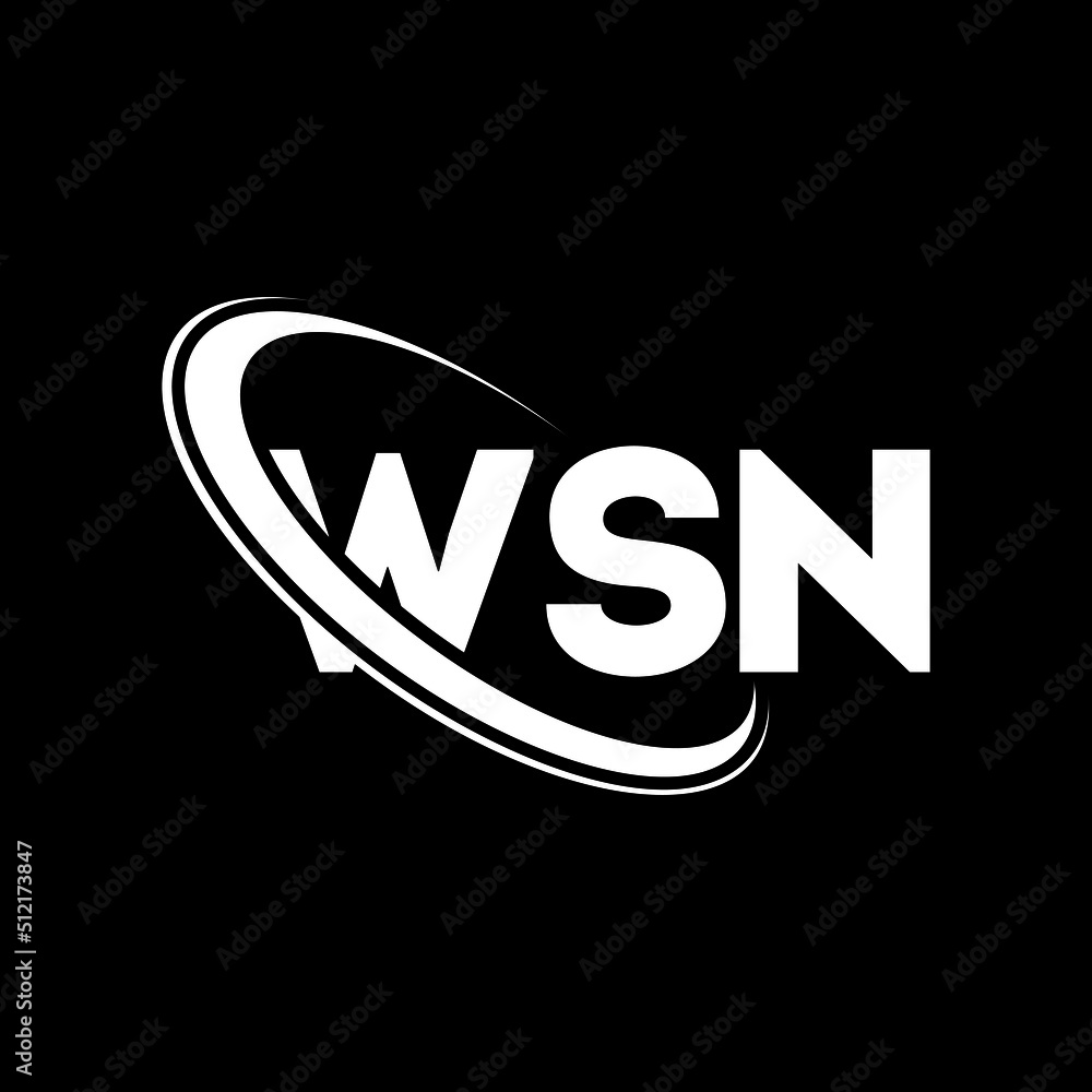 WSN logo. WSN letter. WSN letter logo design. Initials WSN logo linked ...
