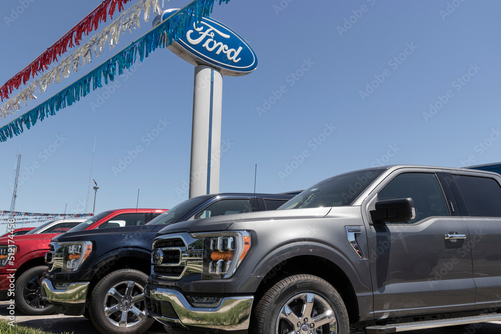 Ford F-150 display at a dealership. The Ford F150 is available in XL ...