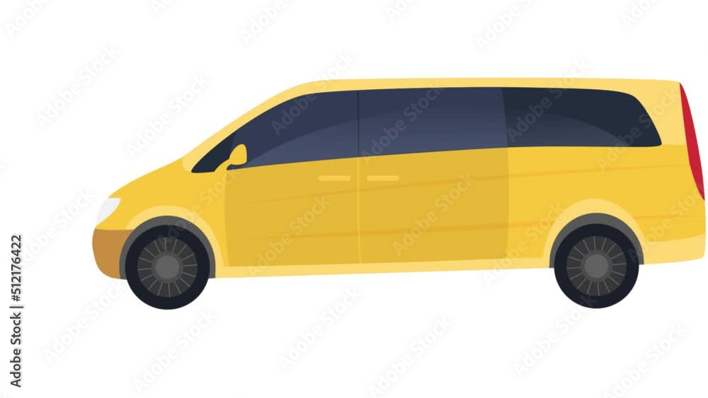 Flat 3d isometric High Quality City Transport Van White Background ...