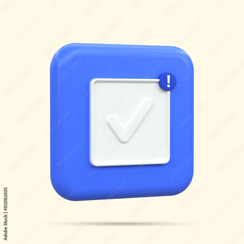 Approved sign 3d check Mark ui icon 3d rendering checkmark sign icon ...