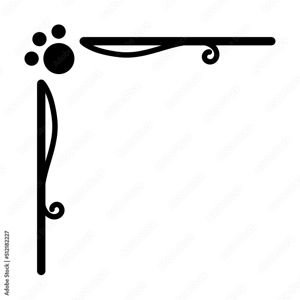 paw corner Stock Vector | Adobe Stock