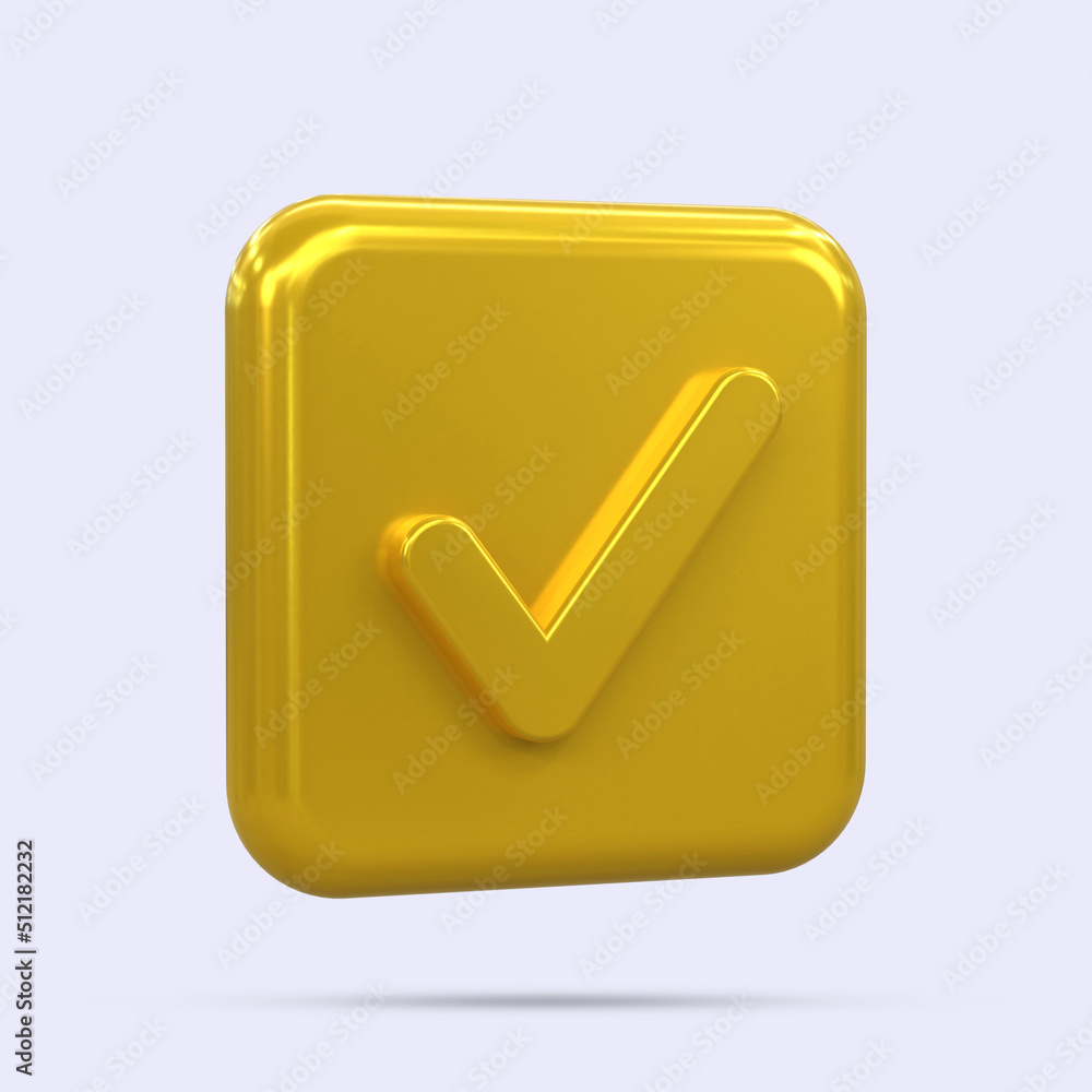 Approved sign 3d check Mark ui icon 3d rendering checkmark sign icon ...