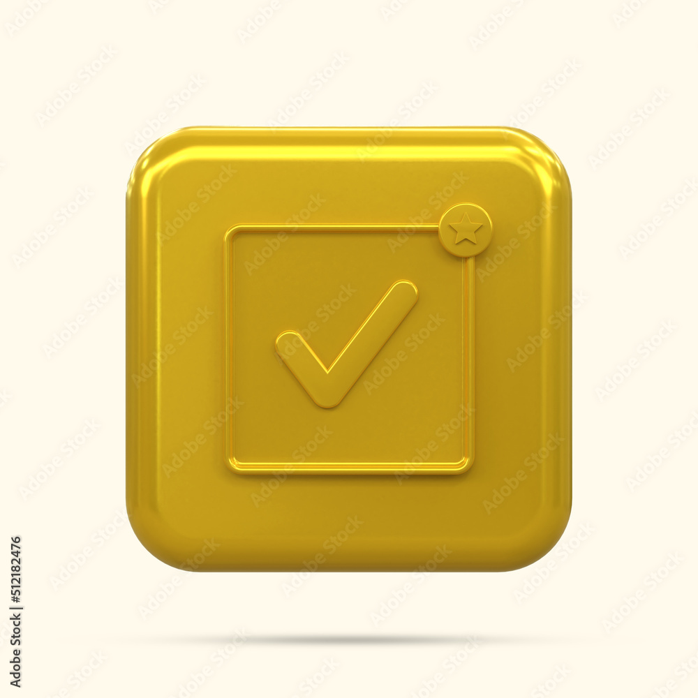 Approved sign 3d check Mark ui icon 3d rendering checkmark sign icon ...