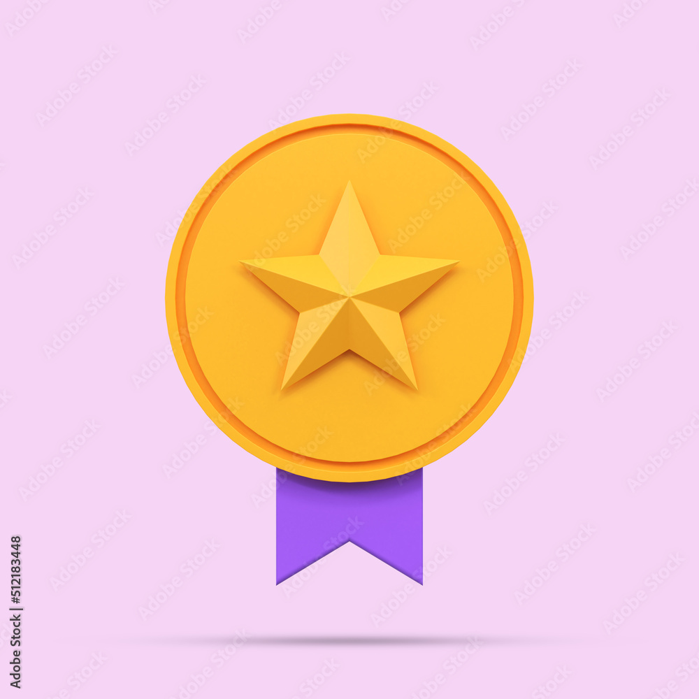 Gold award ui icon 3d rendering Medal reward icon realistic champion ...