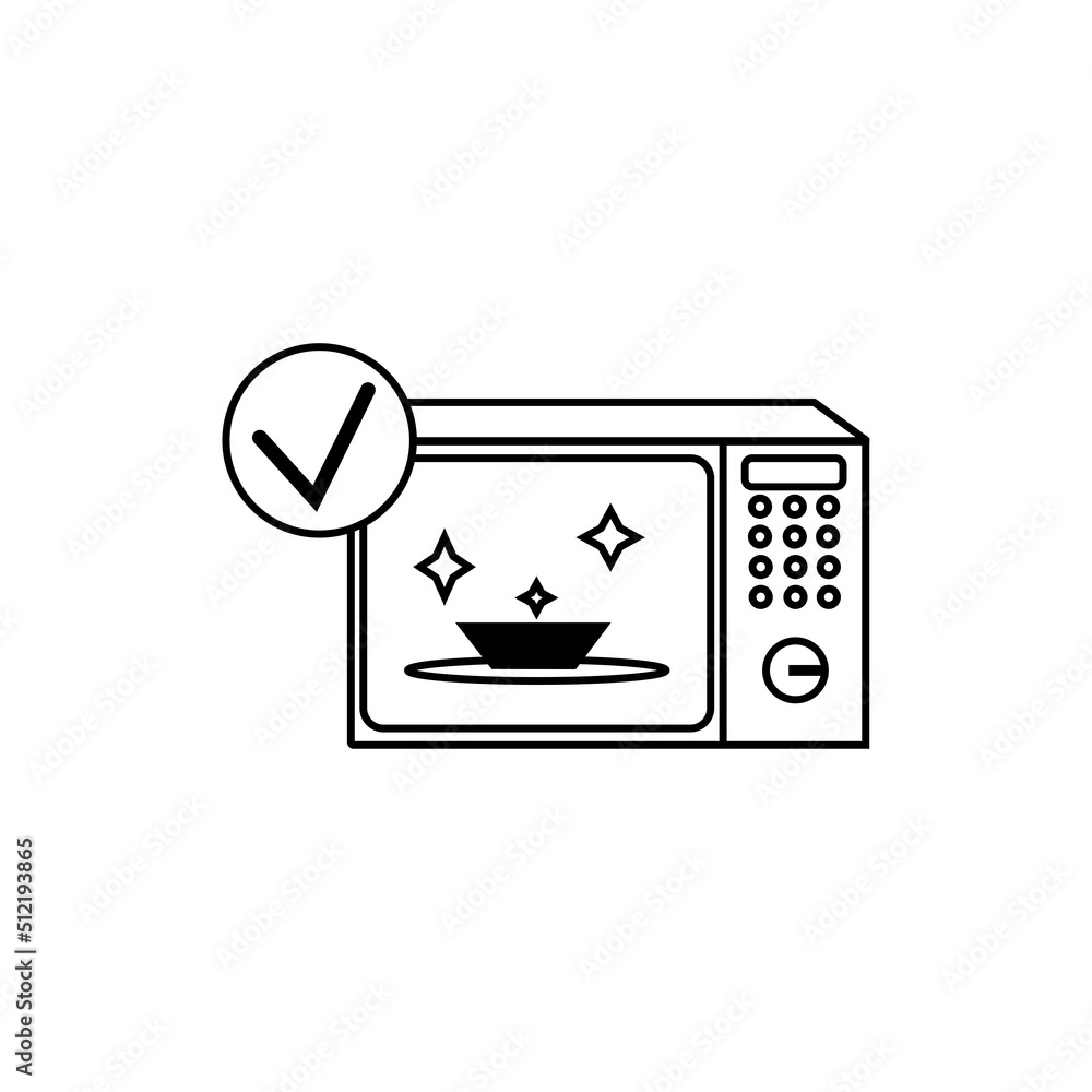 Microwave and check mark sign. icon parol eps ten Stock Vector | Adobe ...