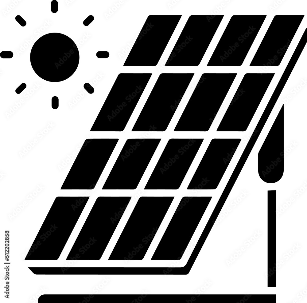 solar panels icon. green energy concept logo. eco-friendly, sustainable ...