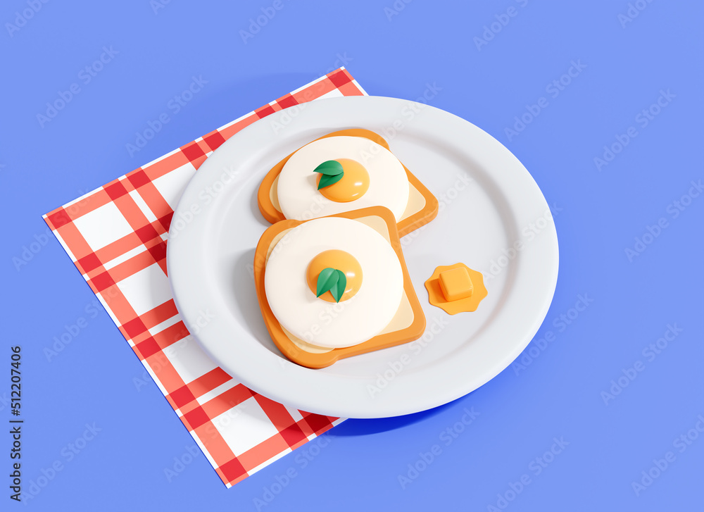 Cartoon Plate Of Breakfast