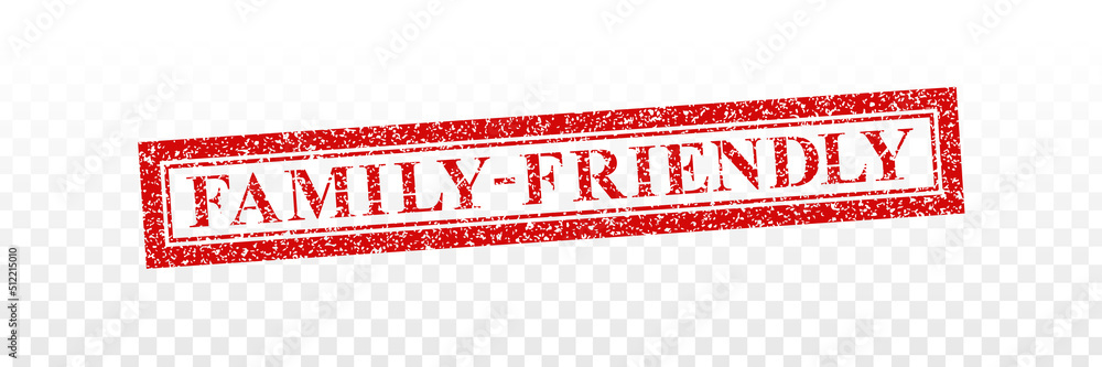 Vector realistic isolated red rubber stamp of Family-Friendly on the ...