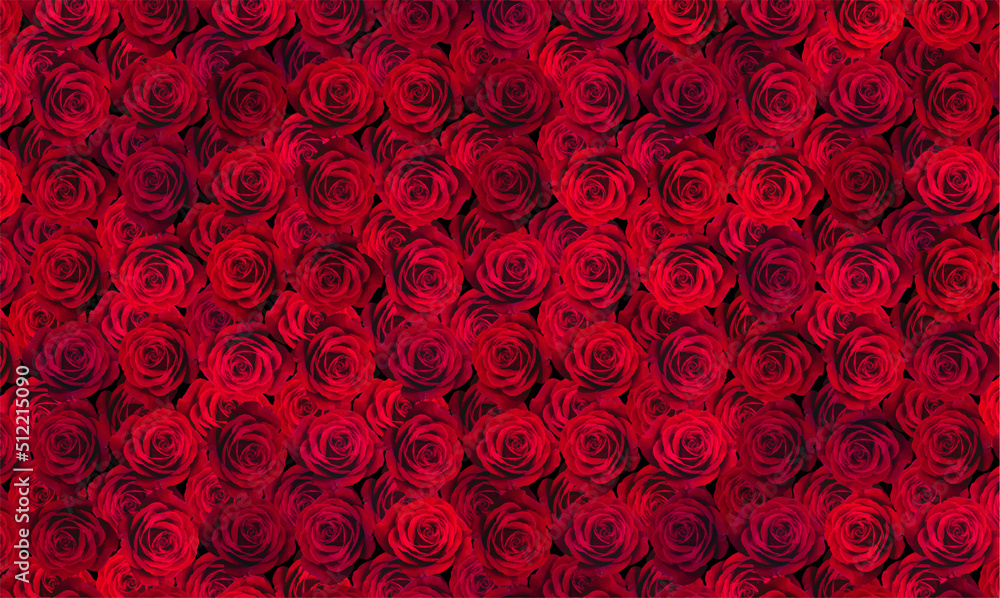 Fantastic red roses background vector. wallpaper Stock Vector | Adobe Stock
