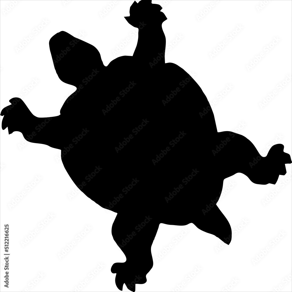Photo & Art Print Vector, Image of Turtle Silhouette Icon, black and ...