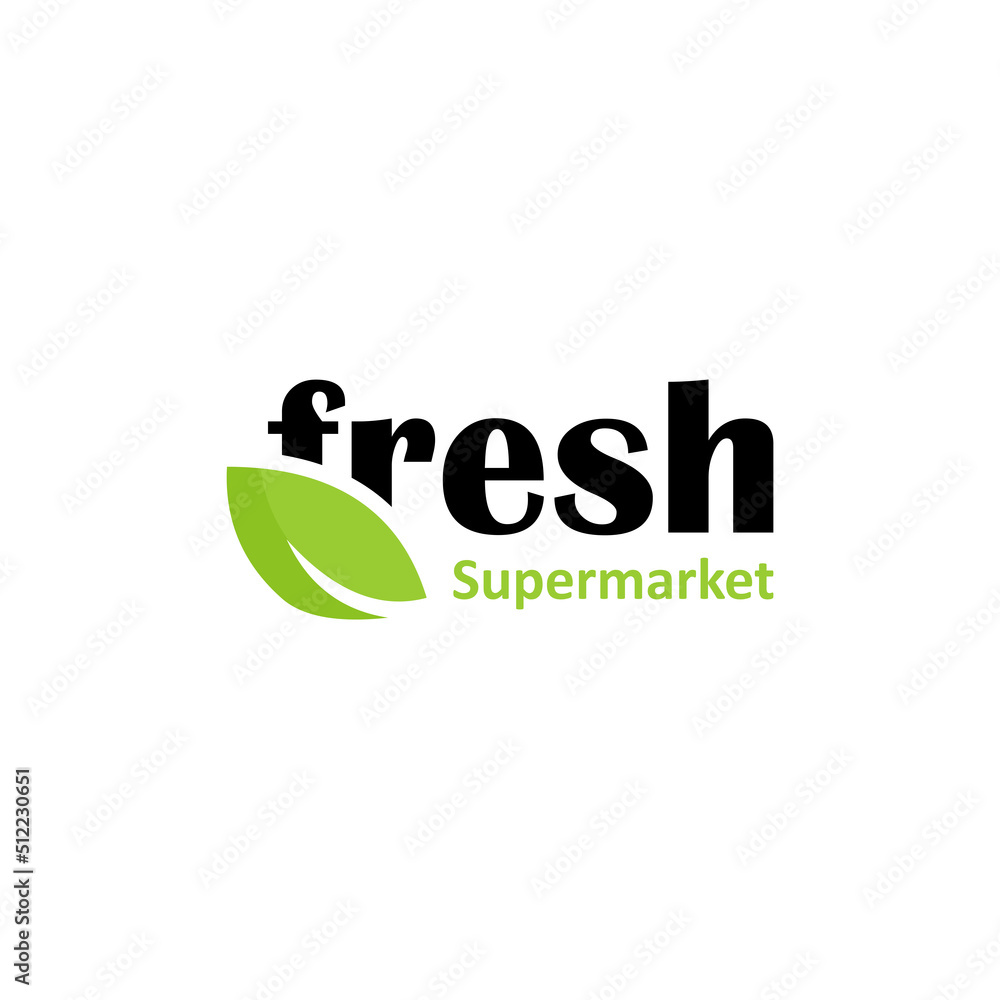 Fresh supermarket Organic store logo design inspiration Stock Vector ...