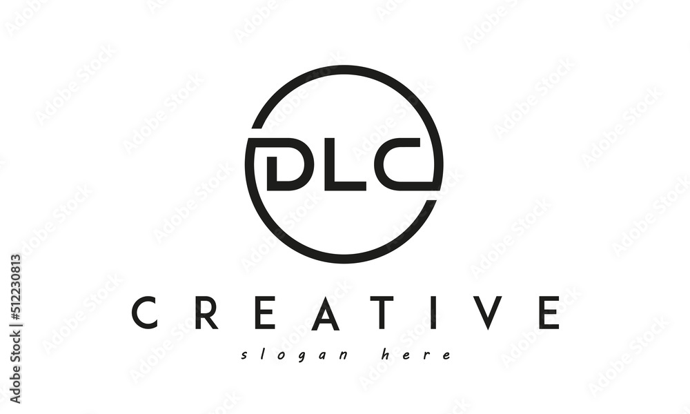 initial DLC three letter logo circle black design Stock Vector | Adobe ...