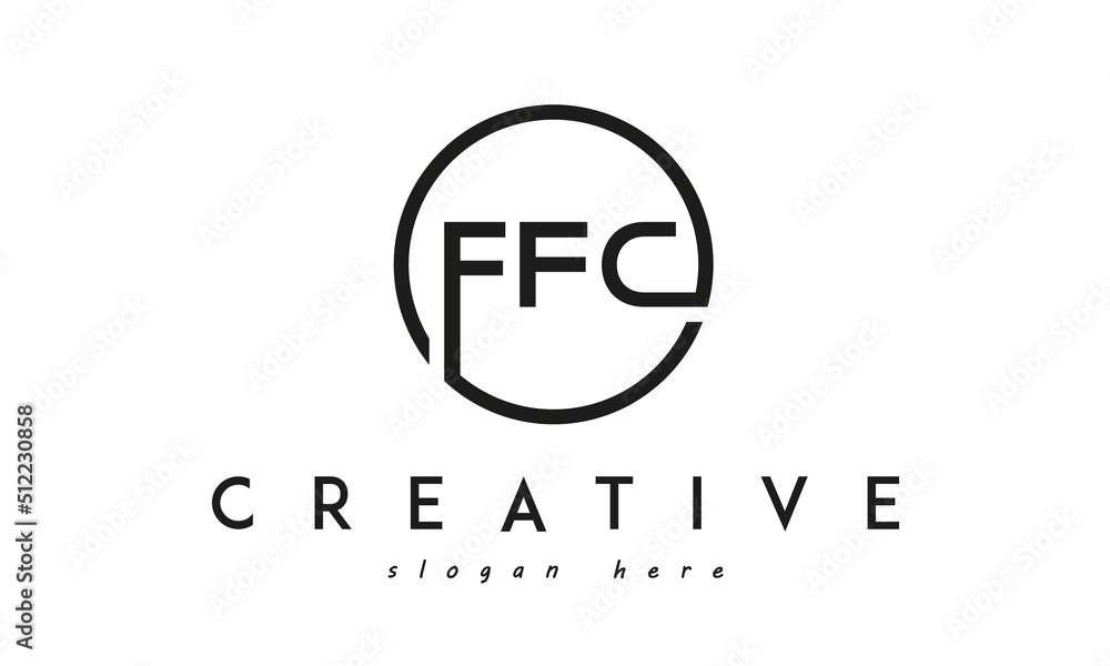 initial FFC three letter logo circle black design Stock Vector | Adobe ...