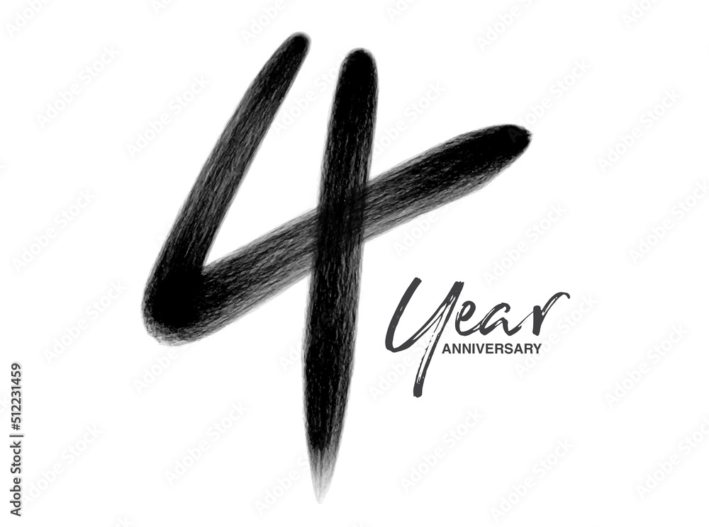 4 Years Anniversary Celebration Vector Template, 4 Years logo design ...