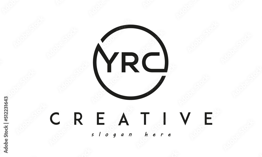 initial YRC three letter logo circle black design Stock Vector | Adobe ...