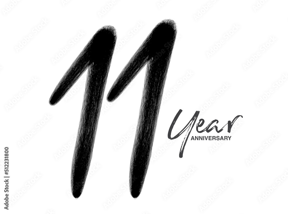 11 Years Anniversary Celebration Vector Template, 11 Years logo design ...