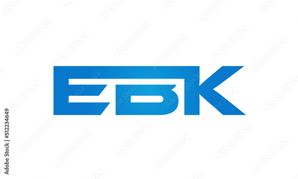 Connected EBK Letters logo Design Linked Chain logo Concept Stock ...