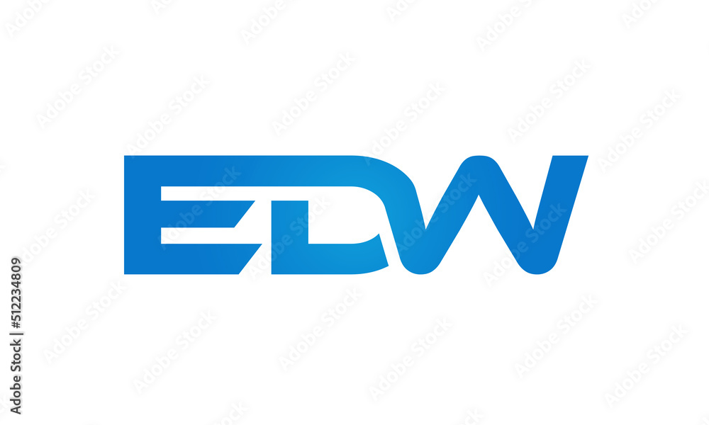 Connected EDW Letters logo Design Linked Chain logo Concept Stock ...