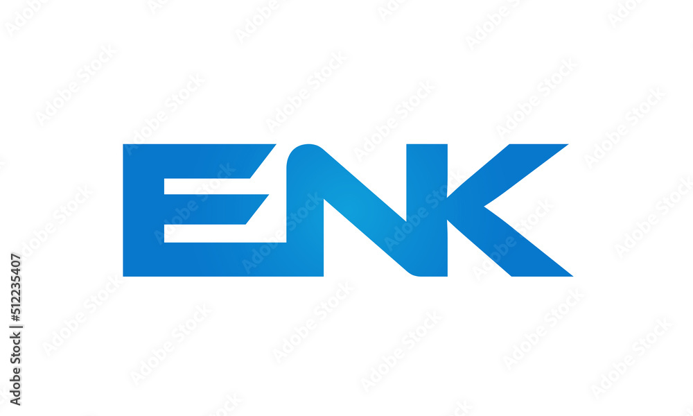 Connected ENK Letters logo Design Linked Chain logo Concept Stock ...