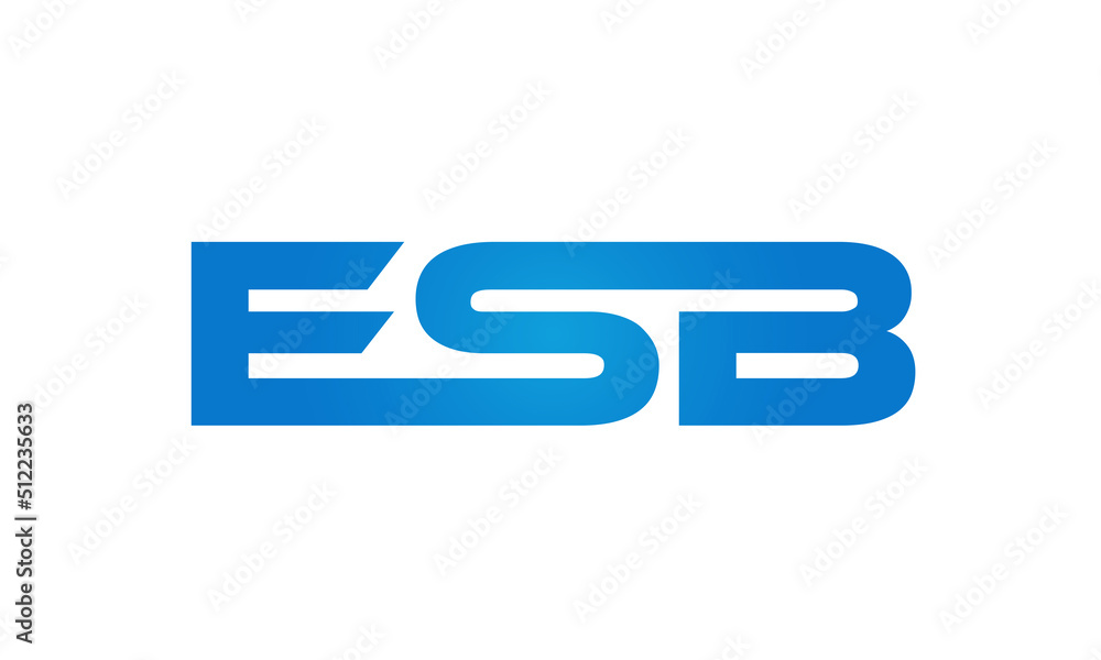 Connected ESB Letters logo Design Linked Chain logo Concept Stock ...