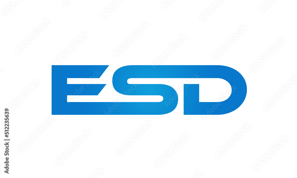 Connected ESD Letters logo Design Linked Chain logo Concept Stock ...