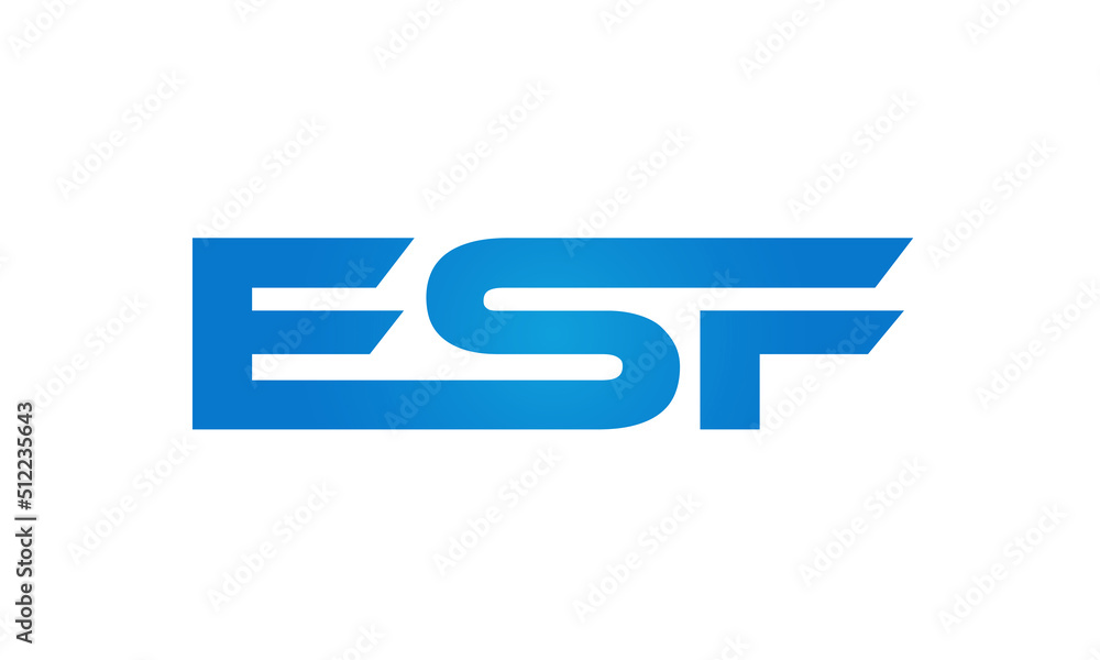 Connected ESF Letters logo Design Linked Chain logo Concept Stock ...