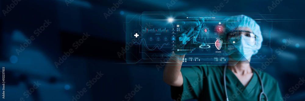 Cardiologist Doctor, Surgeon analyzing patient heart testing result and ...