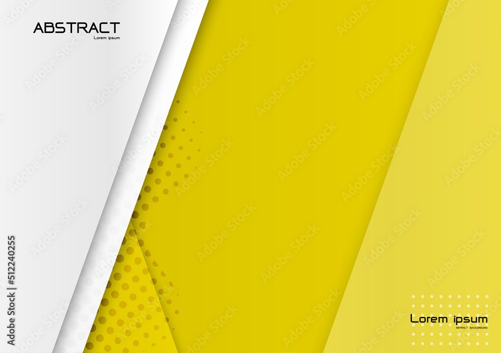 Realistic paper shape with half tone dot and yellow background,Modern ...