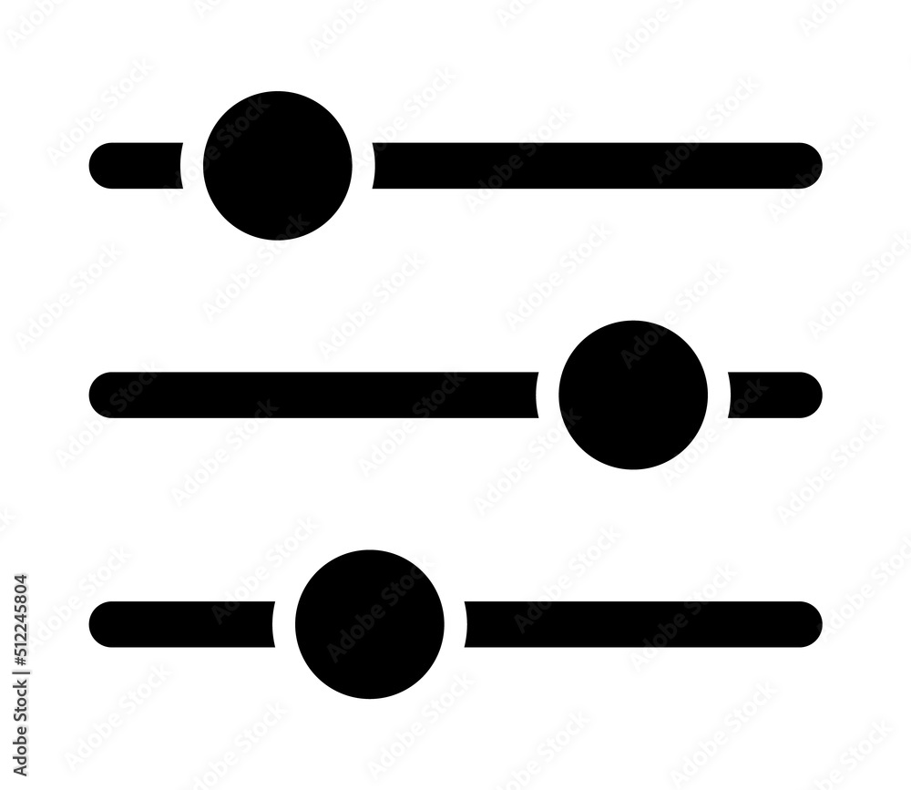 Search preferences or control filter sliders flat vector icon for apps ...