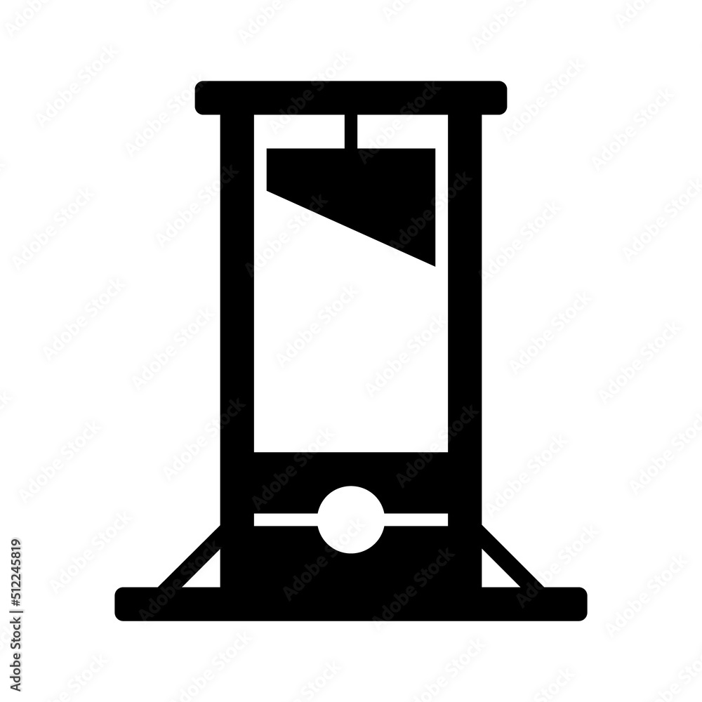 Guillotine or beheading capital punishment flat vector icon for games ...