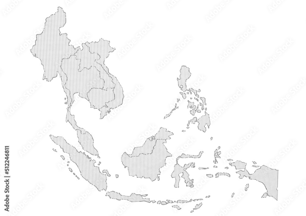 Asean Map dotted style illustration, for background (AEC, AFTA, ASEAN ...