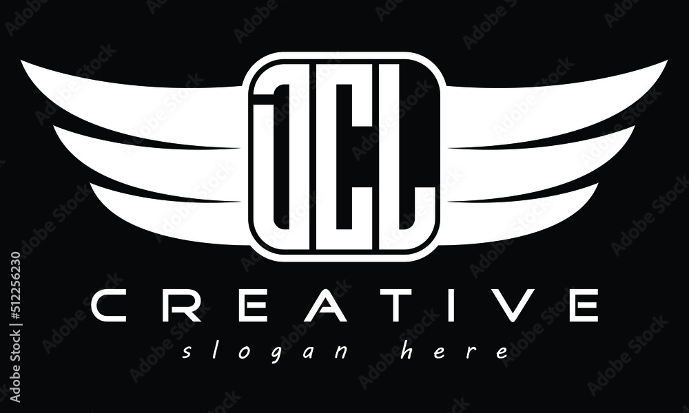 DCL letter Wing typography font logo Design. Vector template 素材庫向量圖 ...