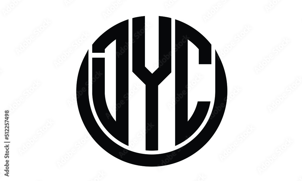DYC shield in circle logo design vector template. letter mark, wordmark, monogram symbol on ...