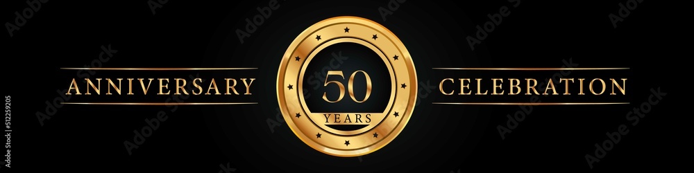 50 years anniversary golden label. Poster Design for anniversary event ...