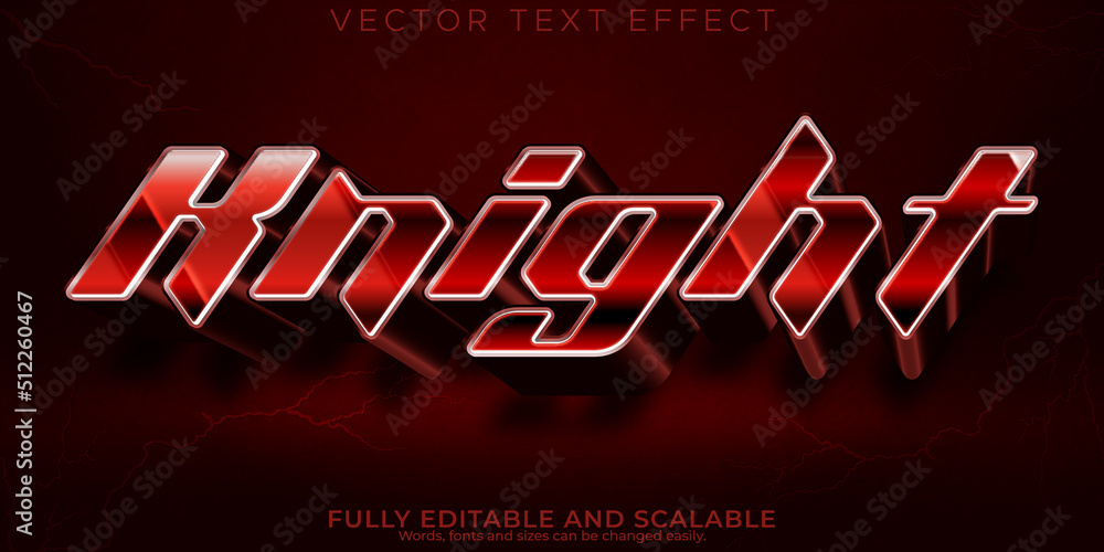 Knight text effect, editable warrior and sword font style Stock Vector ...