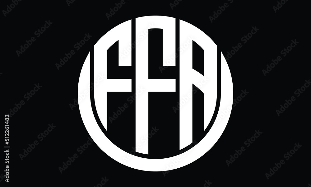 FFA shield in circle logo design vector template. letter mark, wordmark ...