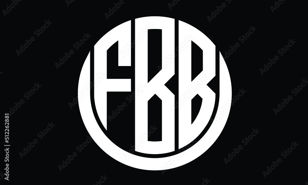 FBB shield in circle logo design vector template. letter mark, wordmark ...