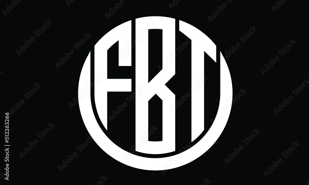 FBT shield in circle logo design vector template. letter mark, wordmark ...