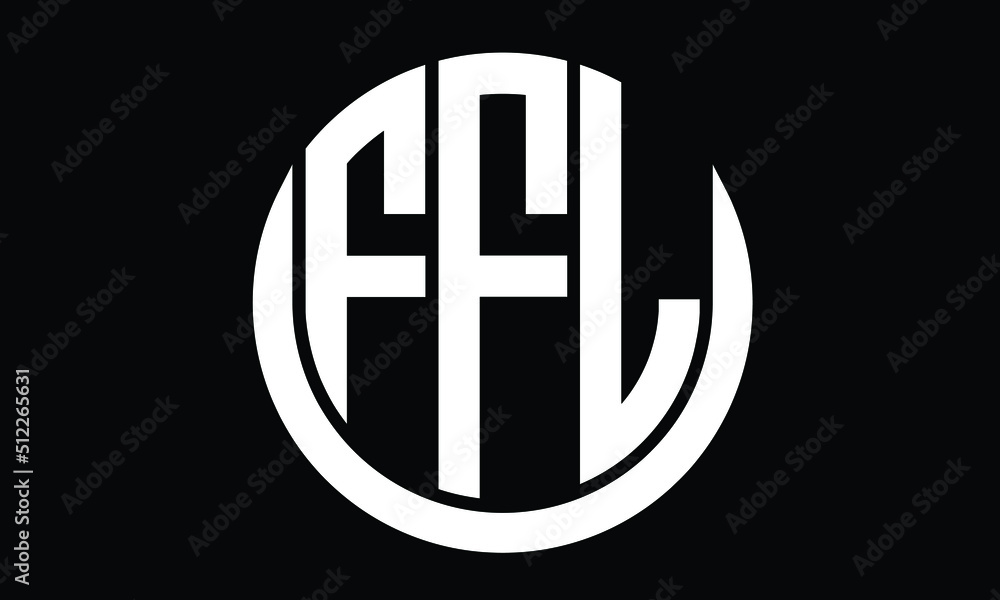 FFL shield in circle logo design vector template. letter mark, wordmark ...