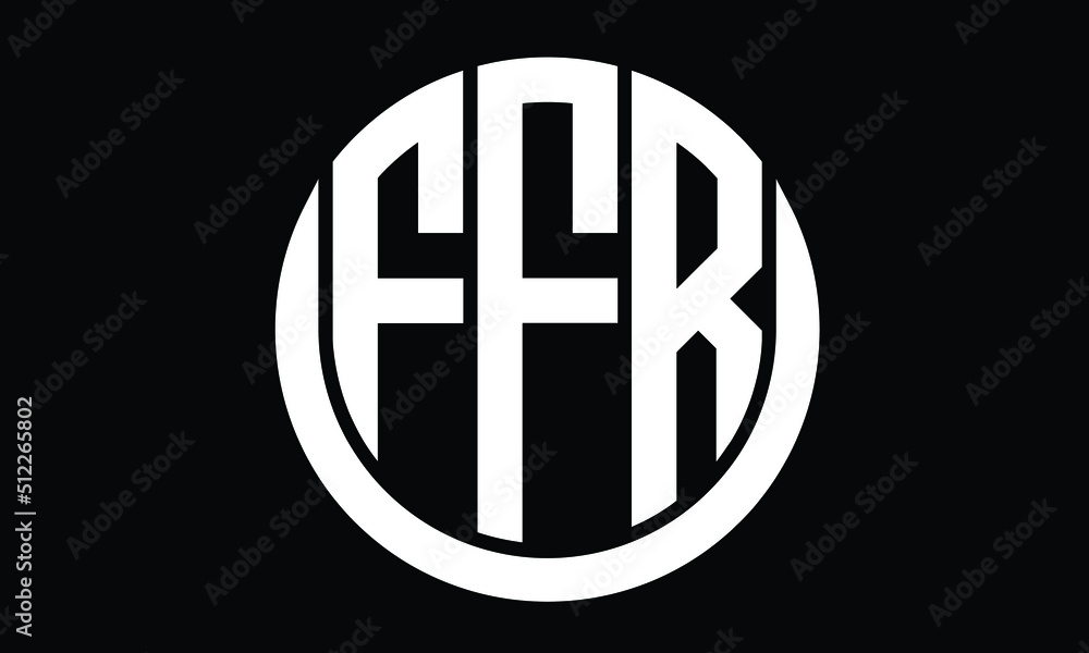 FFR shield in circle logo design vector template. letter mark, wordmark ...