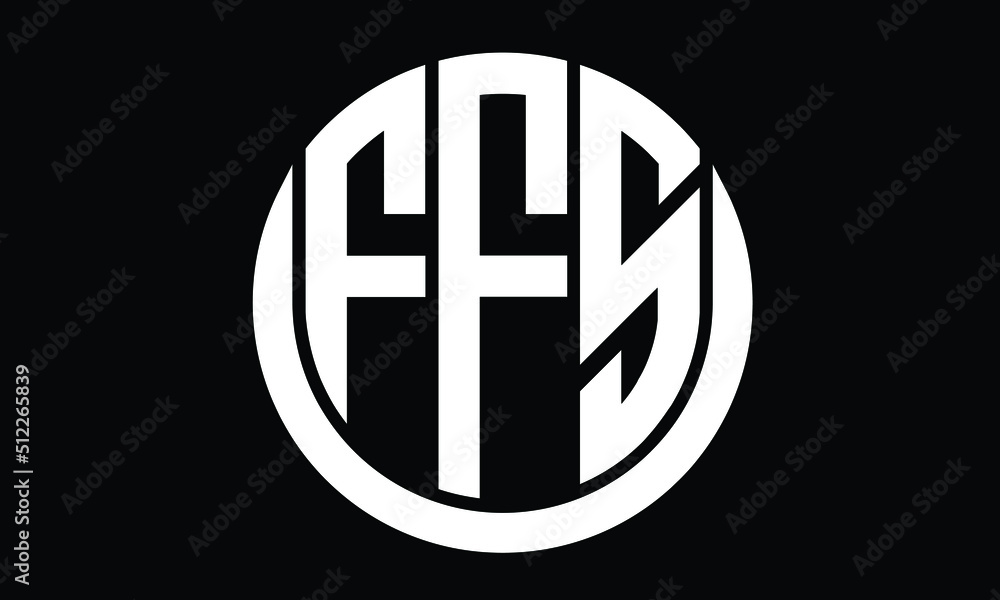 FFS shield in circle logo design vector template. letter mark, wordmark ...