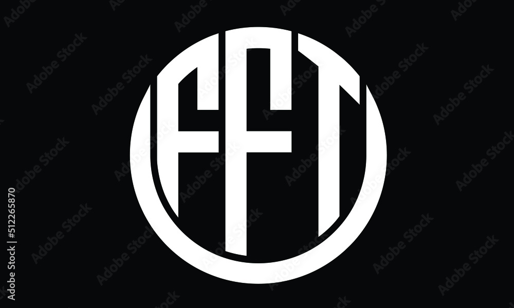 FFT shield in circle logo design vector template. letter mark, wordmark ...