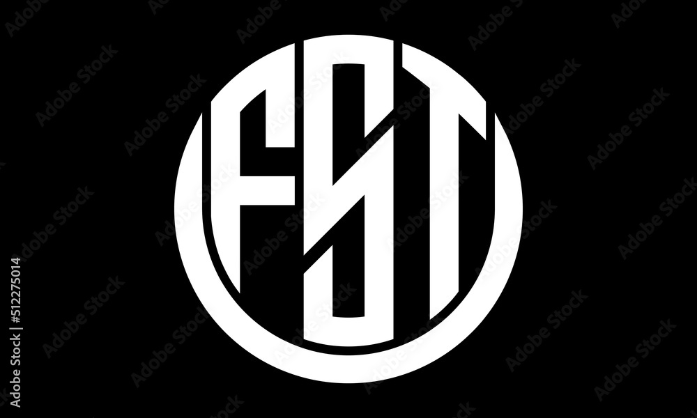 FST shield in circle logo design vector template. letter mark, wordmark ...