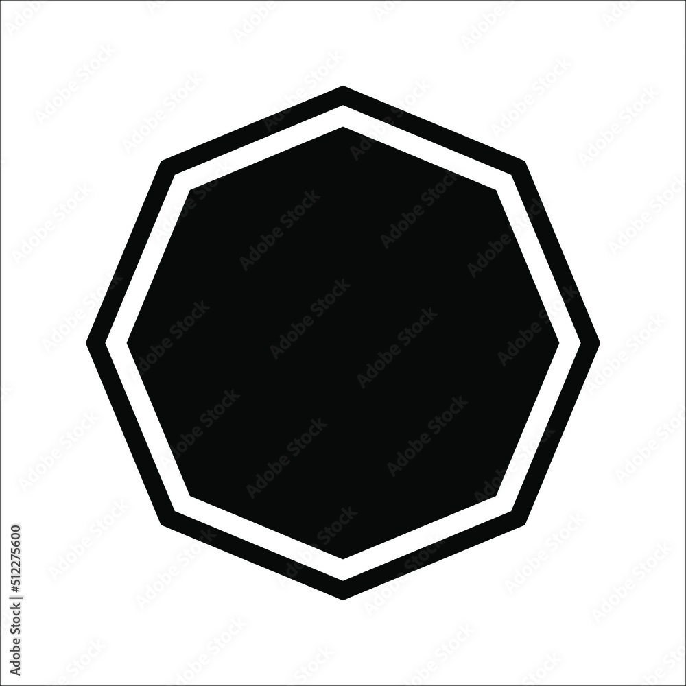 octagon shapes with outlines and fill colors, fields for logos or symbols, illustration vector ...
