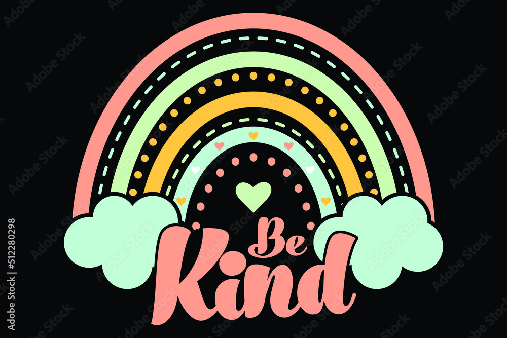 Be kind boho rainbow t-shirt design., boho rainbow pattern, boho ...