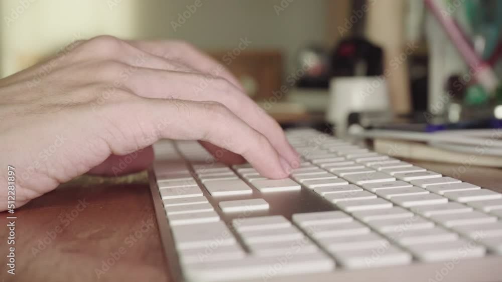 Using a low profile computer keyboard Stock Video | Adobe Stock