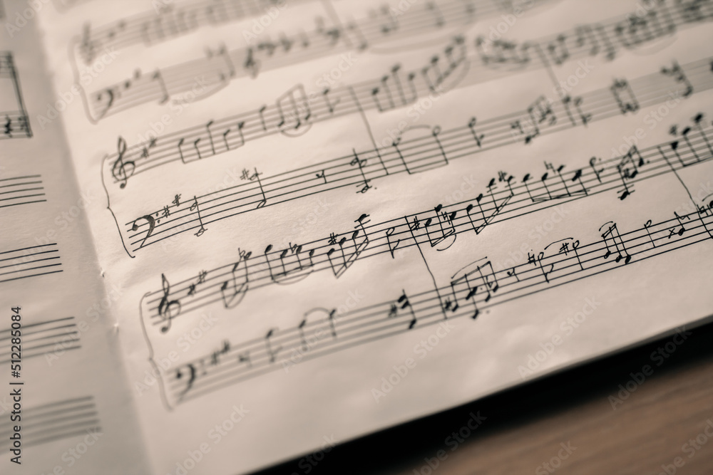 Symbols of notes on a musical stand, musical notation, musical ...