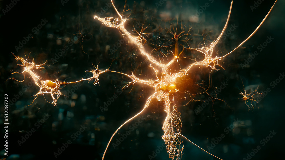 ภาพประกอบสต็อก Neurons firing synapses, dementia , cognitive ...